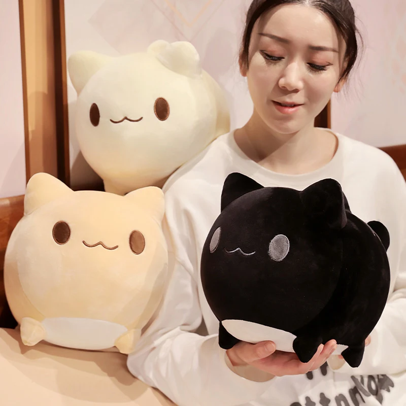 Cute Cat Plush Toy Stuffed Fluffy Cat with Fish Tail Kawaii Cat Soft ...