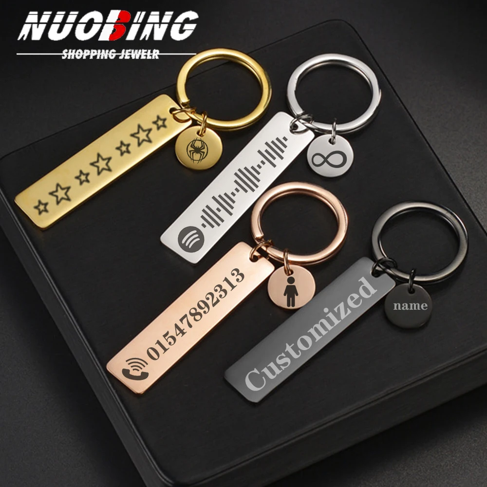 Custom-Engraved-Keychain-For-Car-Logo-Name-Stainless-Steel-Personalized ...