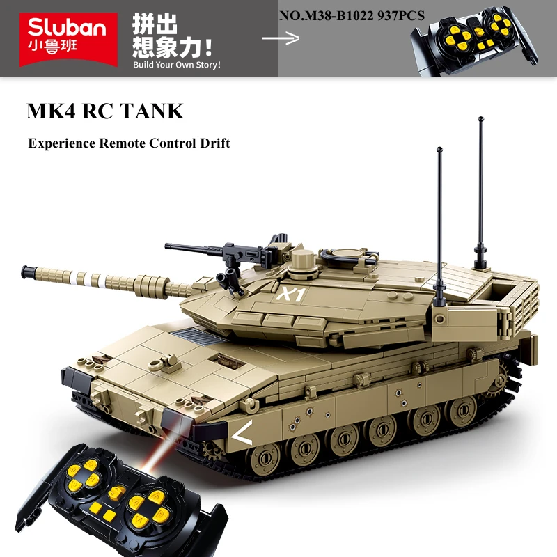 New 814PCS WW2 Military Remote Control MK4 RC Tank Building Blocks ...