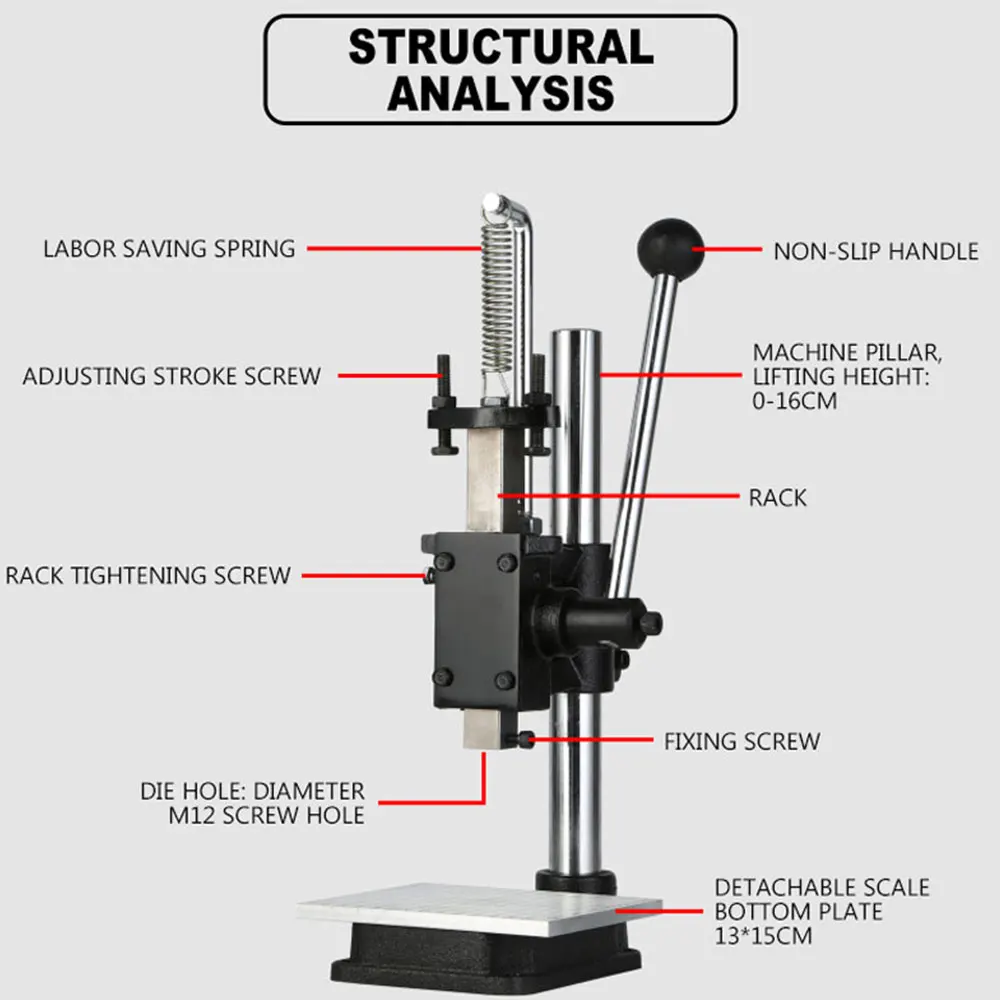 Small Manual Press Punching Machine Die Cutting Machine Puncher with ...