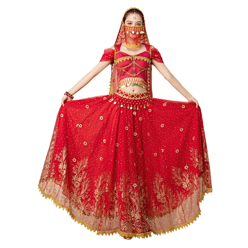Sari For Women Belly Dance Indian Outfits Bollywood Dress Costume Set ...