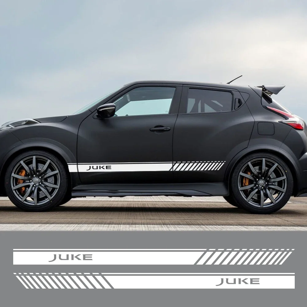 2PCS Car Door Side Skirt Stickers Decals For Nissan Juke Auto Both Side ...