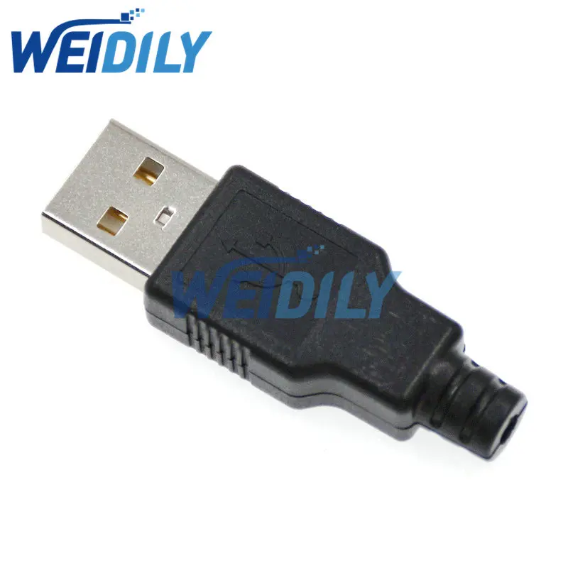 5PCS ประเภท A USB ชาย4 Pin Plug ซ็อกเก็ตเชื่อมต่อพลาสติกสีดำฝาครอบซ็อกเ ...