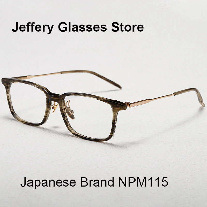 Japanese-Brand-Men-Square-Glasses-Frame-Acetate-Titanium-Handmade ...
