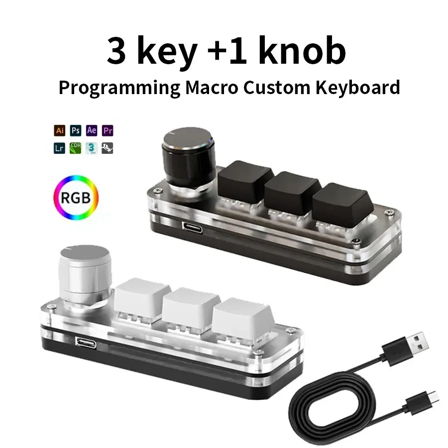 Tastiera-meccanica-Macro-RGB-Mini-Gaming-manopola-di-programmazione ...