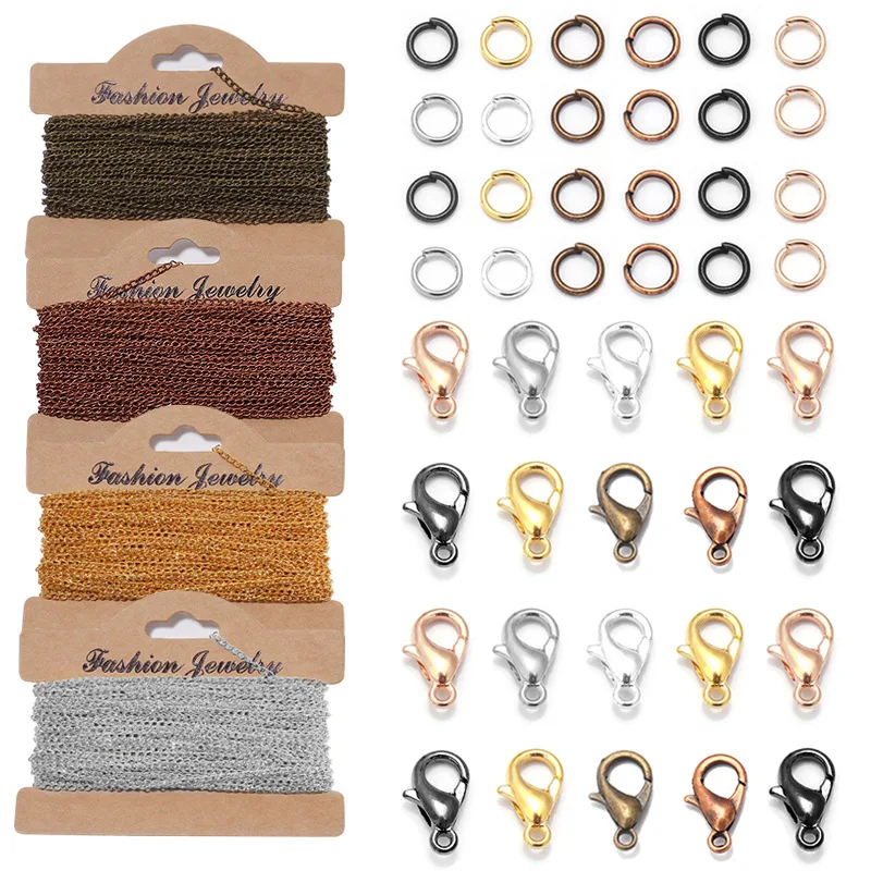 3m/Set Tail Extender Chain Link Chains With Jump Rings Lobster Clasps ...