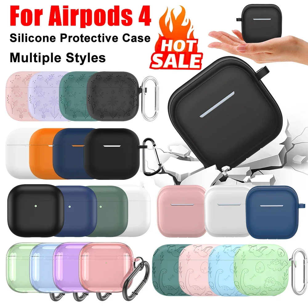 Silicone Earphone Case For Airpods 4 Case Headphones Cover Earbud Case ...