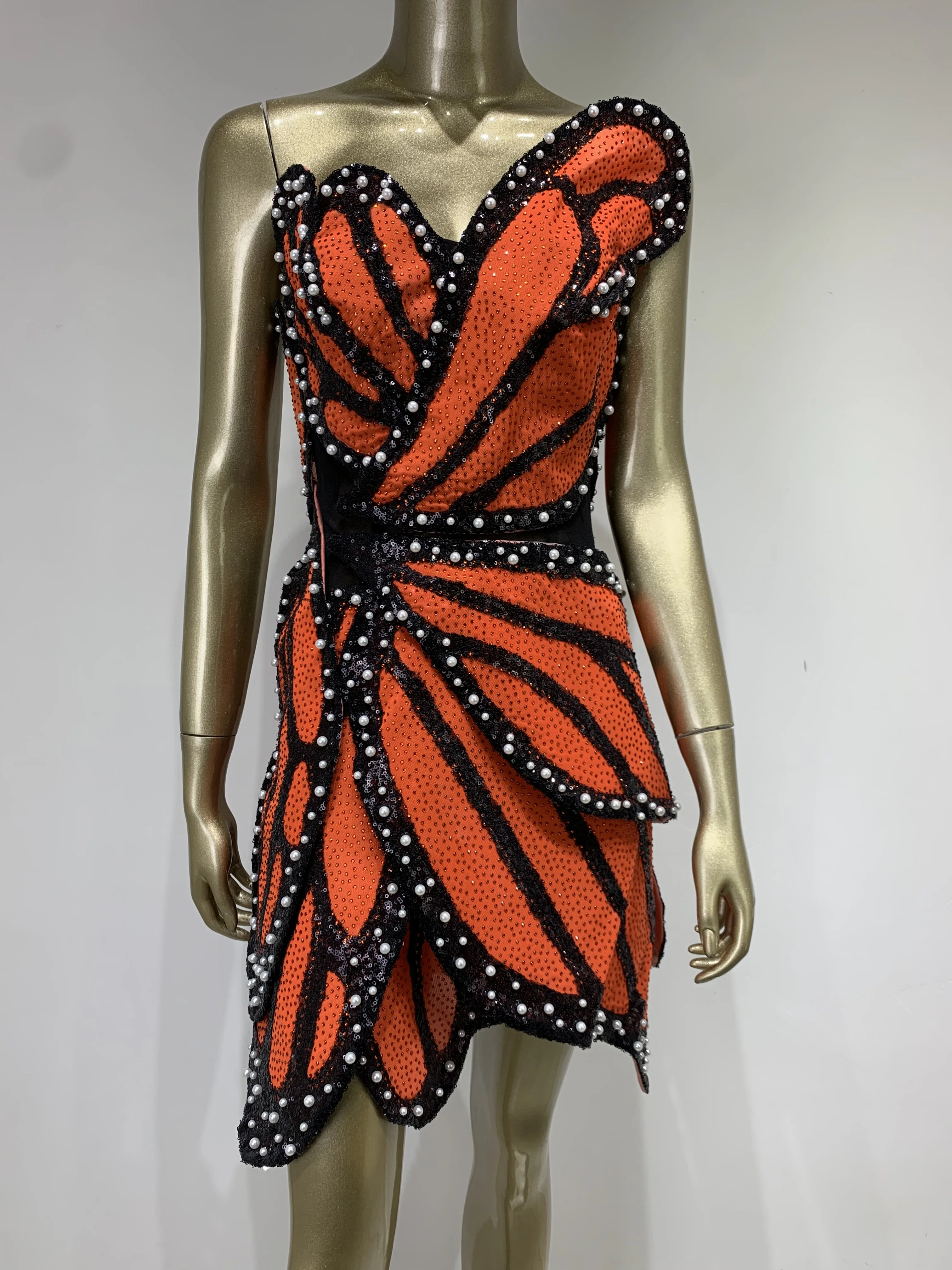 Women-Summer-Sexy-Strapless-Backless-Sequins-Pearl-Butterfly-Mini-Tight ...