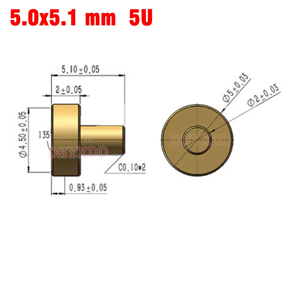 5Pcs 5.0X5.1 5U Terminal Contact SMD Connector for Spring Loaded Pogo ...