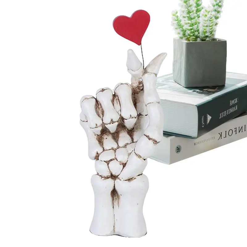 Skeleton-Hands-Decoration-Heart-Gesture-Resin-Artwork-Figure-For ...