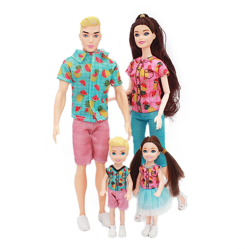 30cm-Family-Dolls-with-Parent-Child-Wear-Couple-Dolls-Baby-Boy-Dad-Mom ...