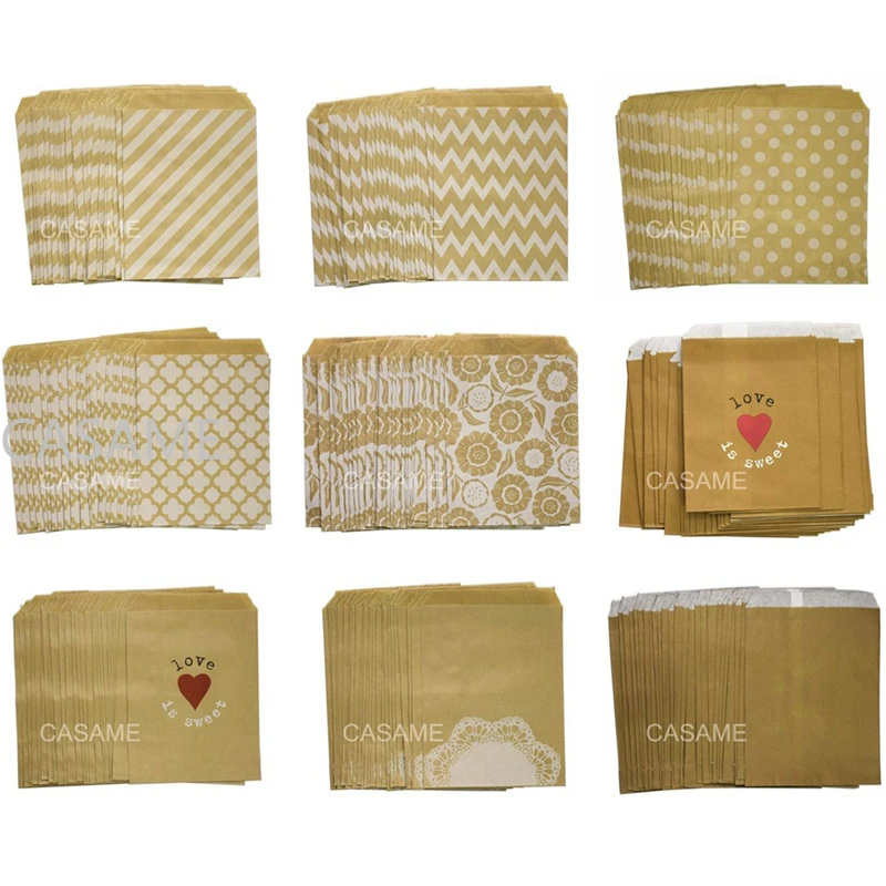 Candy Treat Bags Paper Crafts | Paper Party Bags Polka Dots | 100 Paper ...