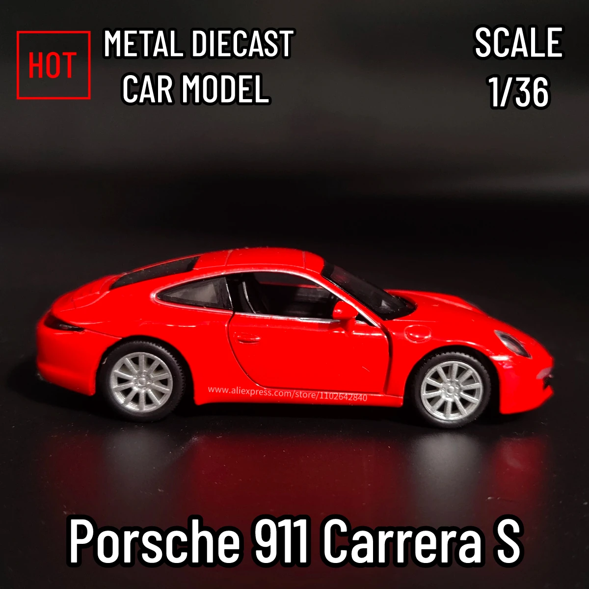 1-36-Car-Model-Porsche-911-Carrera-S-Scale-Metal-Diecast-Replica-Home ...
