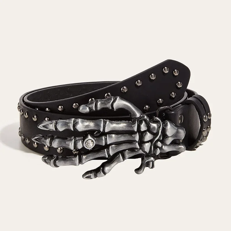Halloween-Skeleton-Hand-Belt-Skull-Casual-Gothic-Men-Belt-Vintage-Snap ...