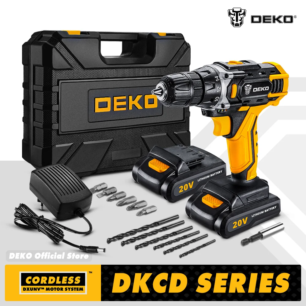 DEKO 20V MAX Cordless Drill Power Tools Wireless Drills Rechargeable ...