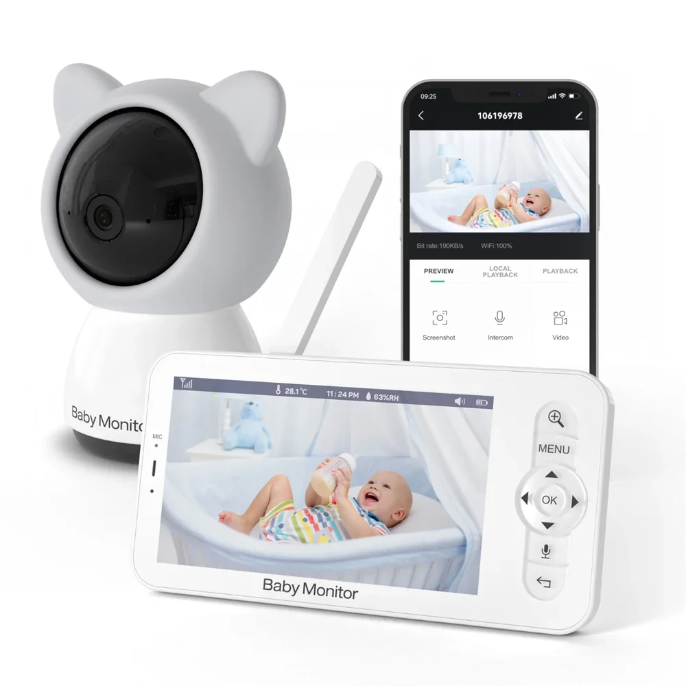 Babystar-5-Inch-Wifi-Baby-Monitor-HD-LCD-Babyphone-Video-Baby-Camera ...