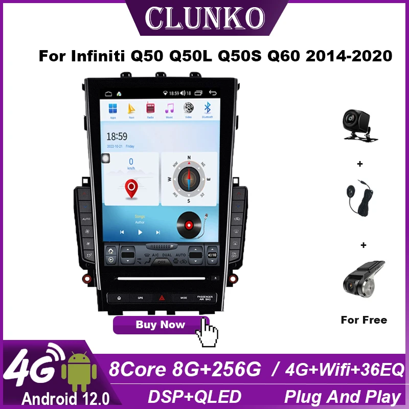 Clunko For Infiniti Q50 Q50L Q50S Q60 2014 2020 Android Car Radio ...
