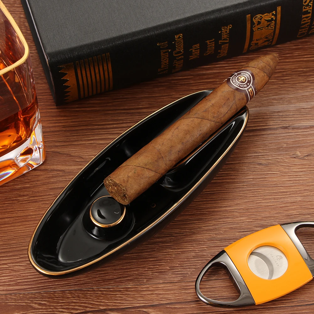 4 Cigars Ceramic Ashtray | Ceramic Smoking Gadget | Ceramic Cigar ...