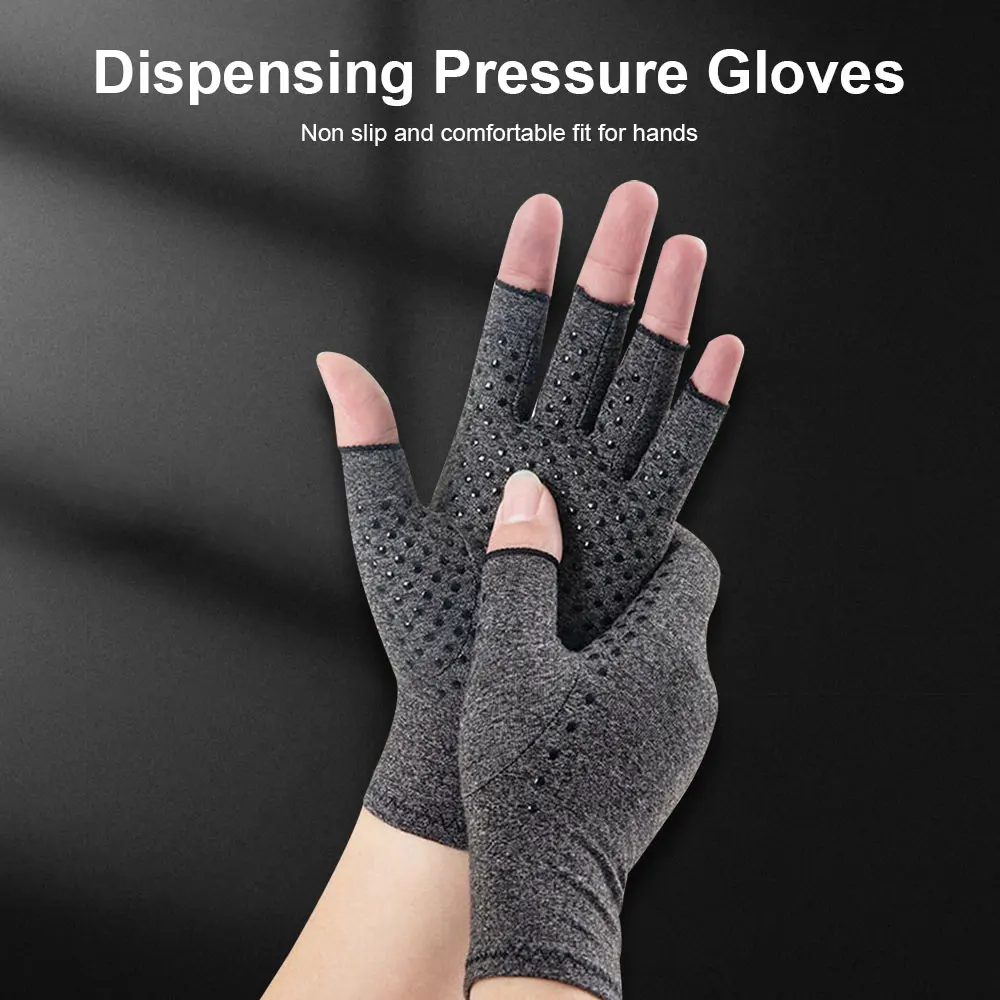 1-Pair-Compression-Arthritis-Gloves-Rehabilitation-Semi-finger-Gloves ...