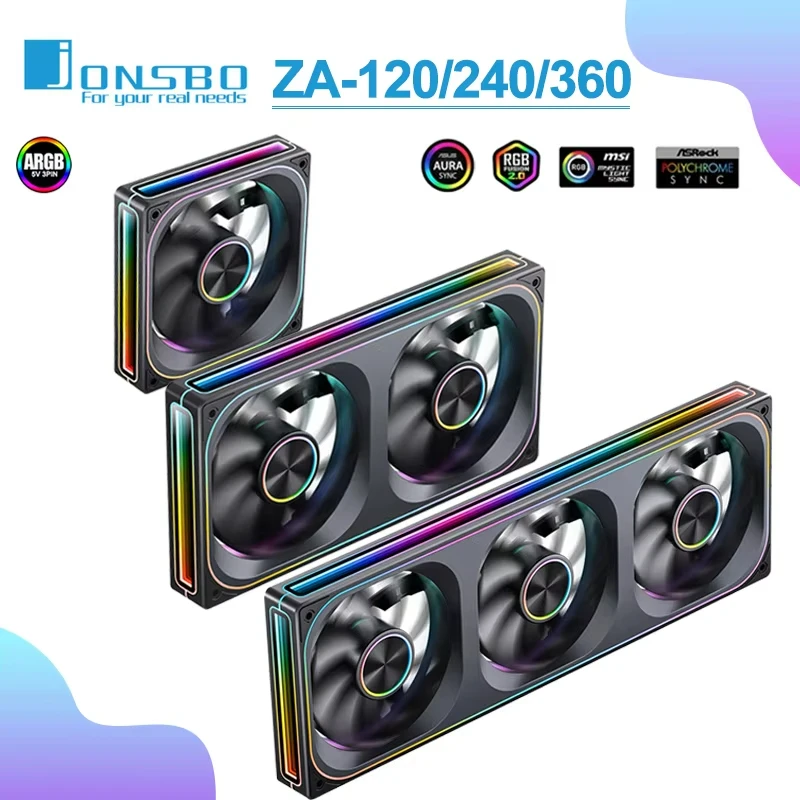 Jonsbo ZA-120/240/360 ventilador case de computador 12cm 5v argb 120mm ...