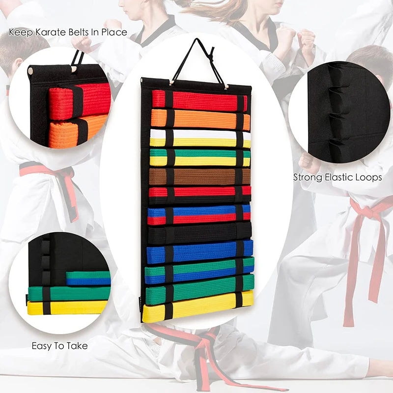Taekwondo-karate-belt-display-stand-Medal-Storage-Bag-Dustproof ...