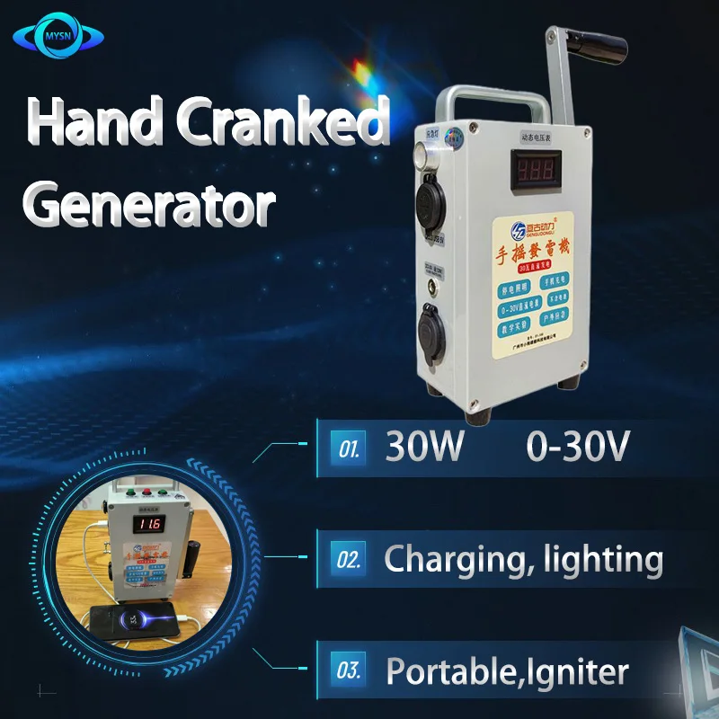 Outdoor-30W-Multi-function-Portable-Manual-Crank-Generator-USB-Charging ...