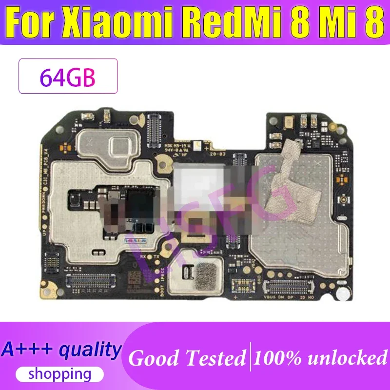 Xiaomi-Redmi-8-Motherboard-Mainboard-Logic-Board-Vers-o-Global-Funciona ...