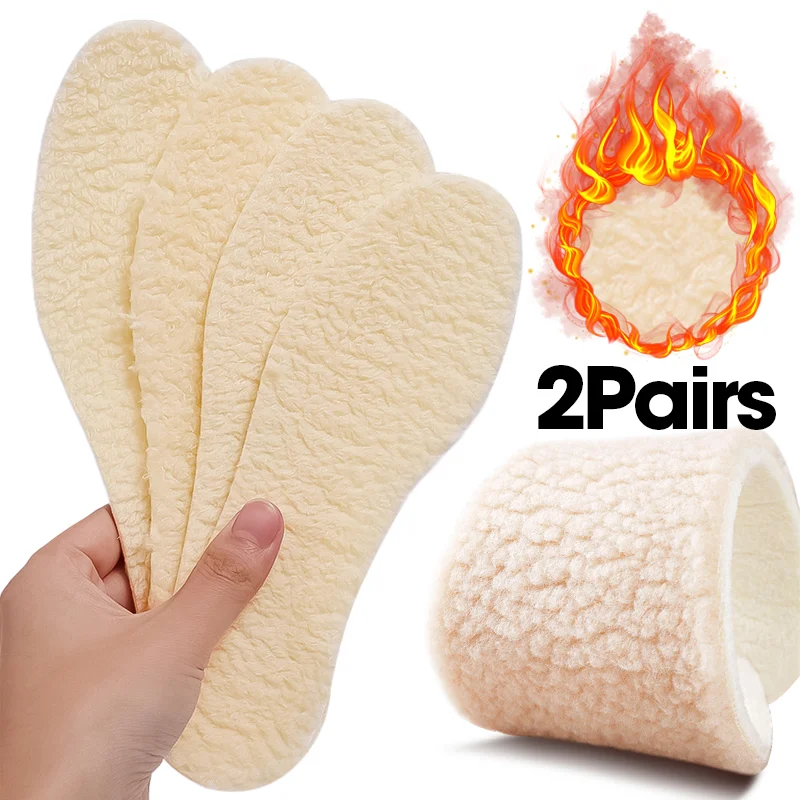 Thicken Thermal Insoles Winter Warm Heated Soft Plush Insole for Shoes ...