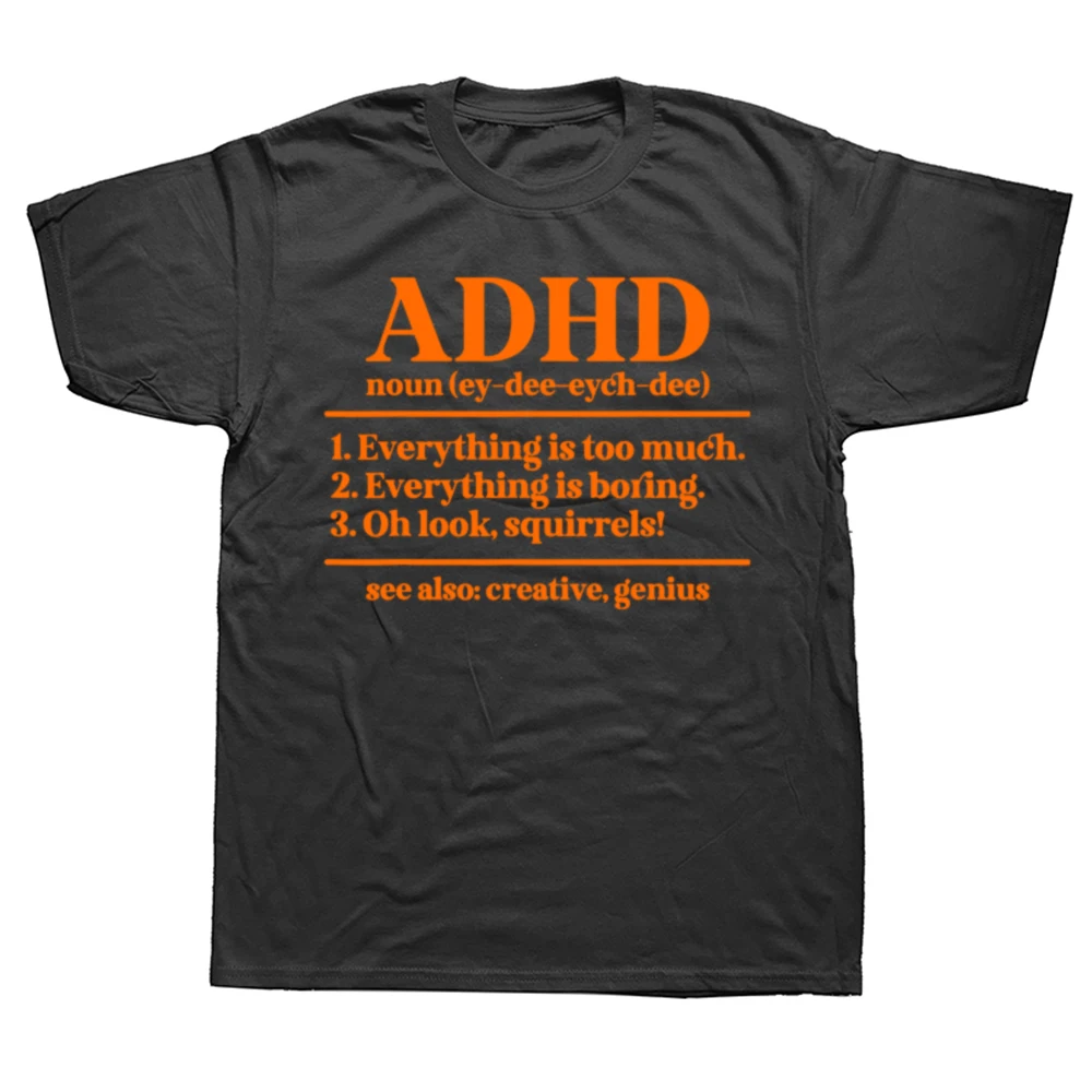 Funny ADHD Definition Awareness T Shirts Summer Graphic Cotton ...