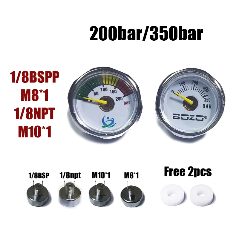 Mini-200bar-350bar-Manometer-Gauge-1inch-1-8NPT-1-8BSPP-M10-1-High ...