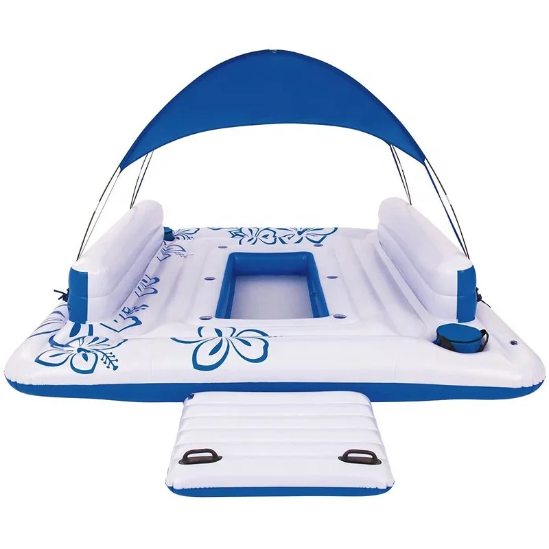 Large Inflatable Water Floating Island for Six People Inflatable Bed ...