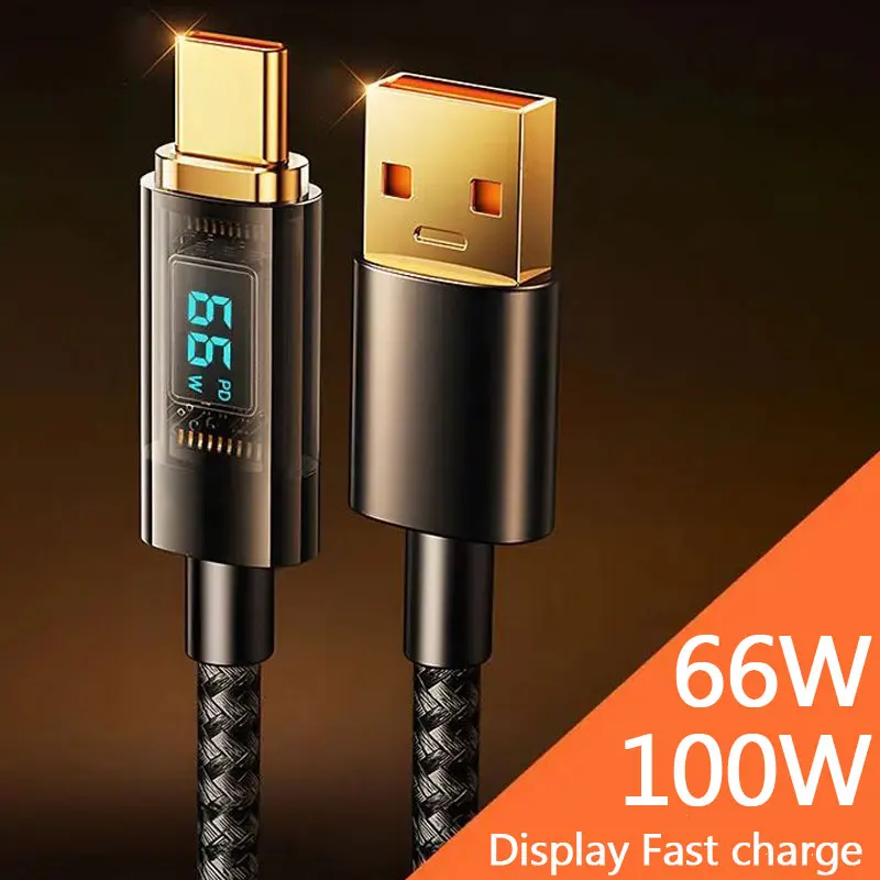 100W-Digital-Display-PD-Fast-Charging-Type-C-to-Type-C-Cable-66W-USB-to ...