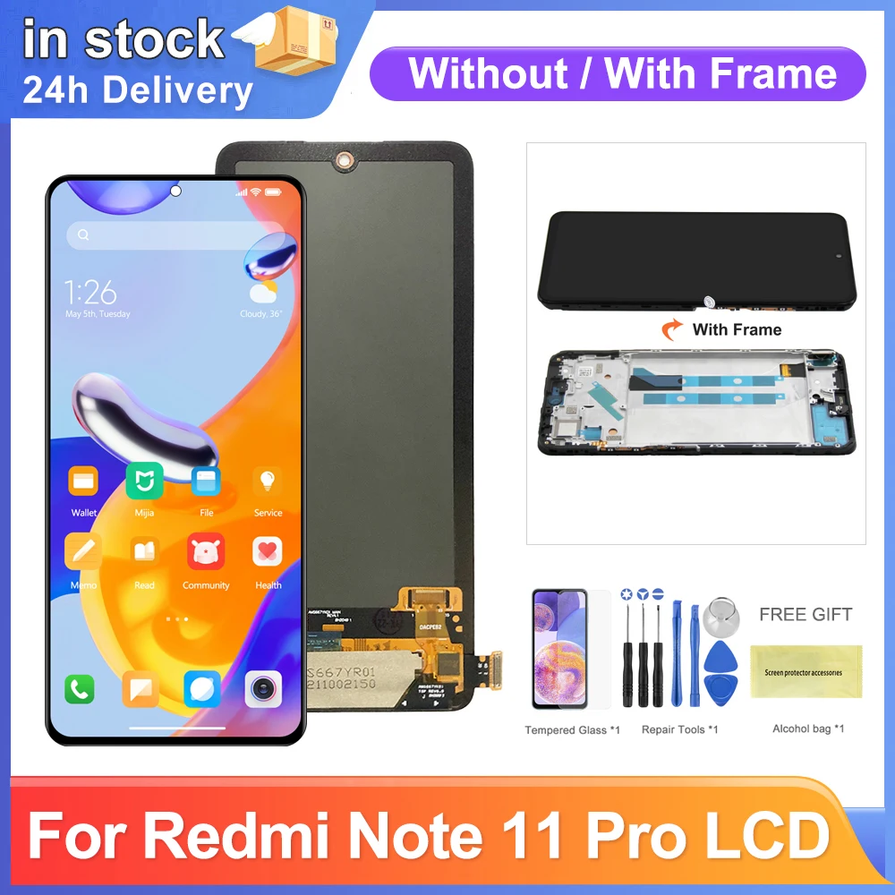 Super Amoled Bildschirm Ersatz für Xiaomi Redmi Note 11 Pro 2201116tg LCD-Display Digital ...