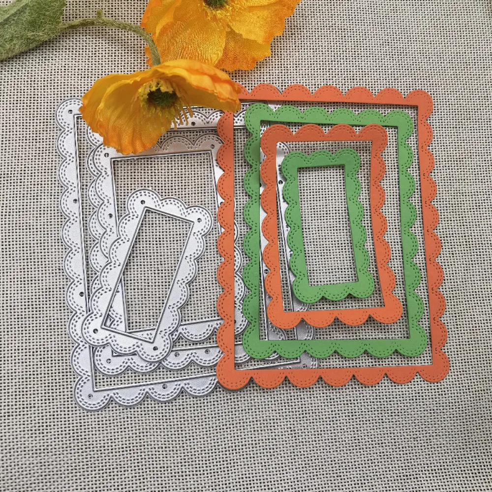 4PCS-Nested-Stitched-Scallop-Rectangle-Frame-Metal-Cutting-Dies-DIY ...