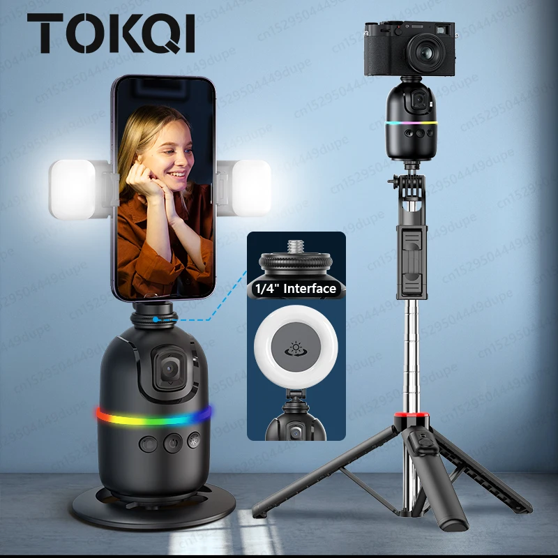 Smart-Tracking-Tripod-for-Camera-Smartphone-Colorful-Light-360-Rotation ...