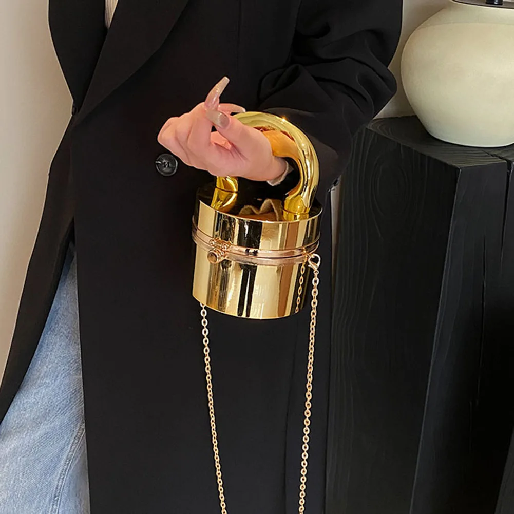 Women-Chain-Box-Handbag-Street-Style-Fashion-Shoulder-Bag-Metallic ...