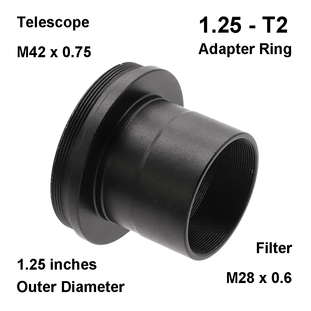 1.25 inch to T2 (M42 x 0.75) Telescope to Camera T T2 mount Adapter Tube Ring Aluminum Alloy ...