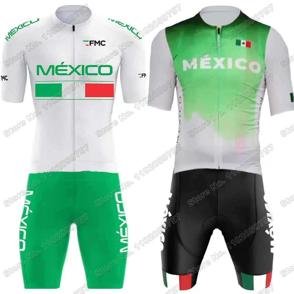 2024-Team-Mexico-Cycling-Jersey-Short-Sleeve-Set-Summer-Cycling ...