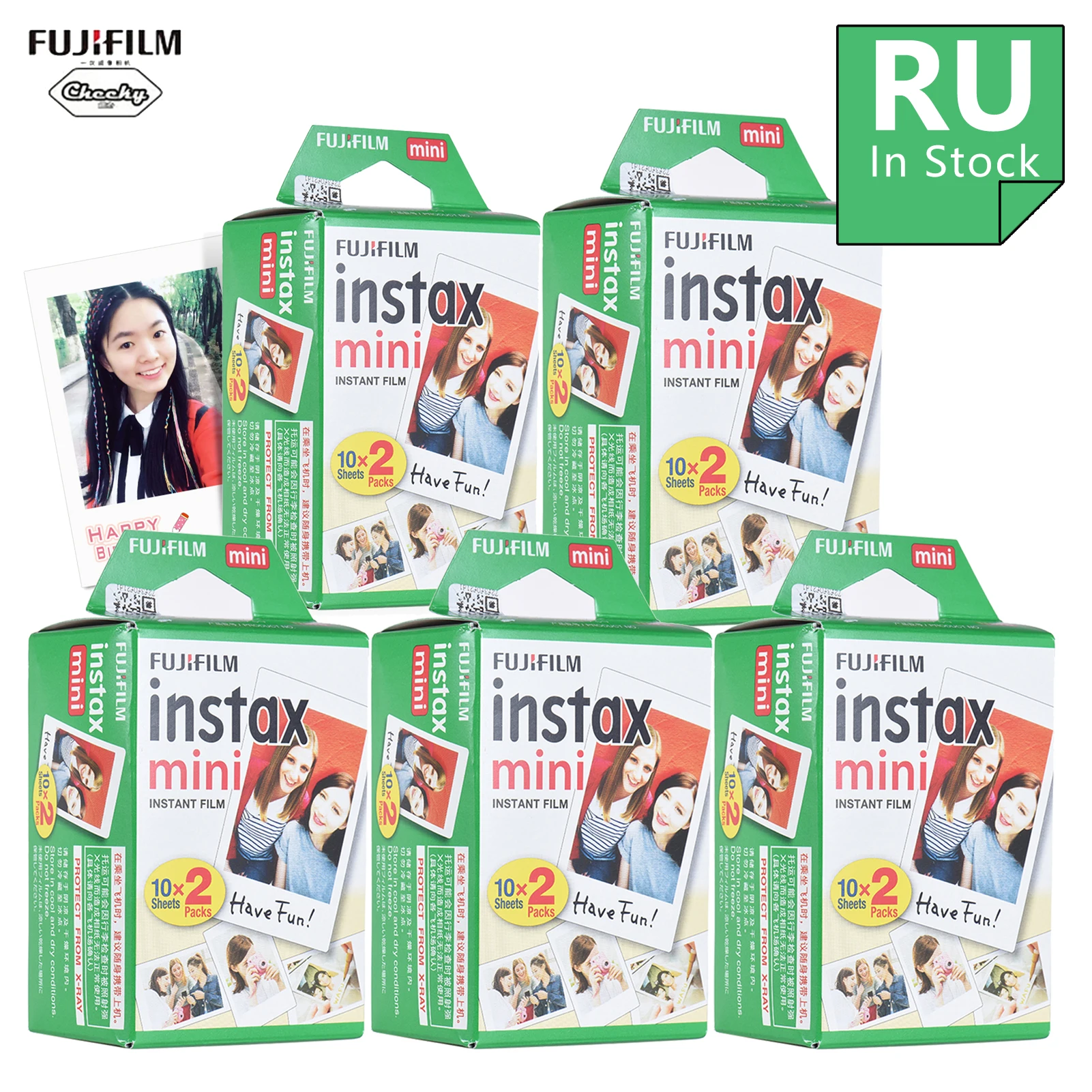 Fujifilm Instax Mini 20 Sheets White Film Photo Paper Snapshot Album ...