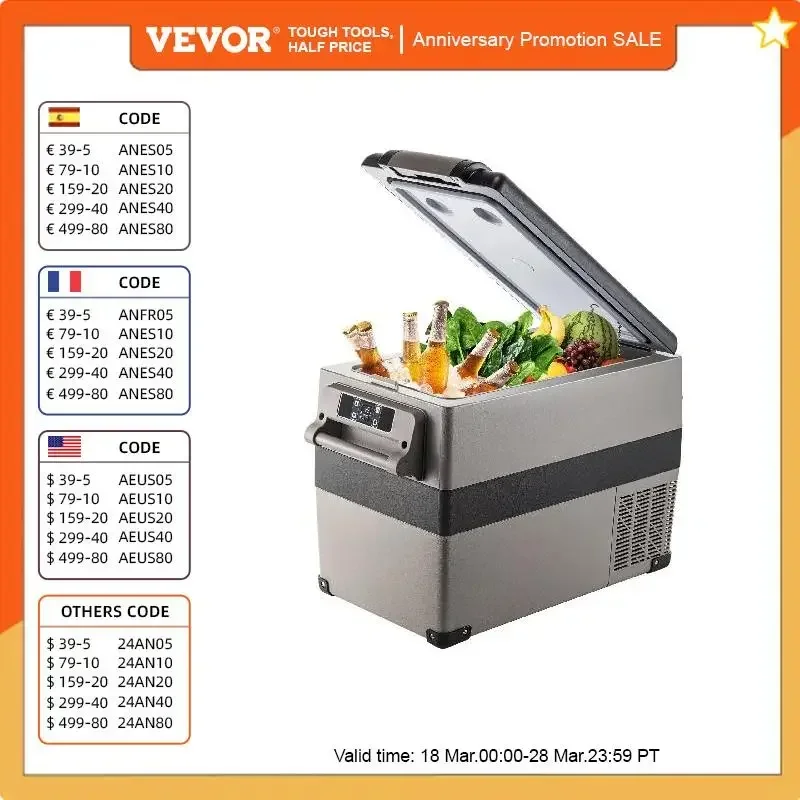 VEVOR-35L-45L-55L-Car-Refrigerator-Mini-Fridge-Freezer-Portable ...