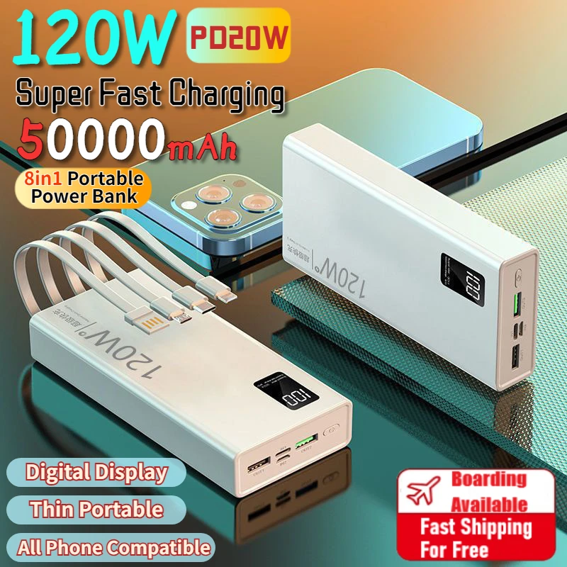 120W-50000mAh-High-Capacity-Power-Bank-8in1-Fast-Charging-Powerbank ...