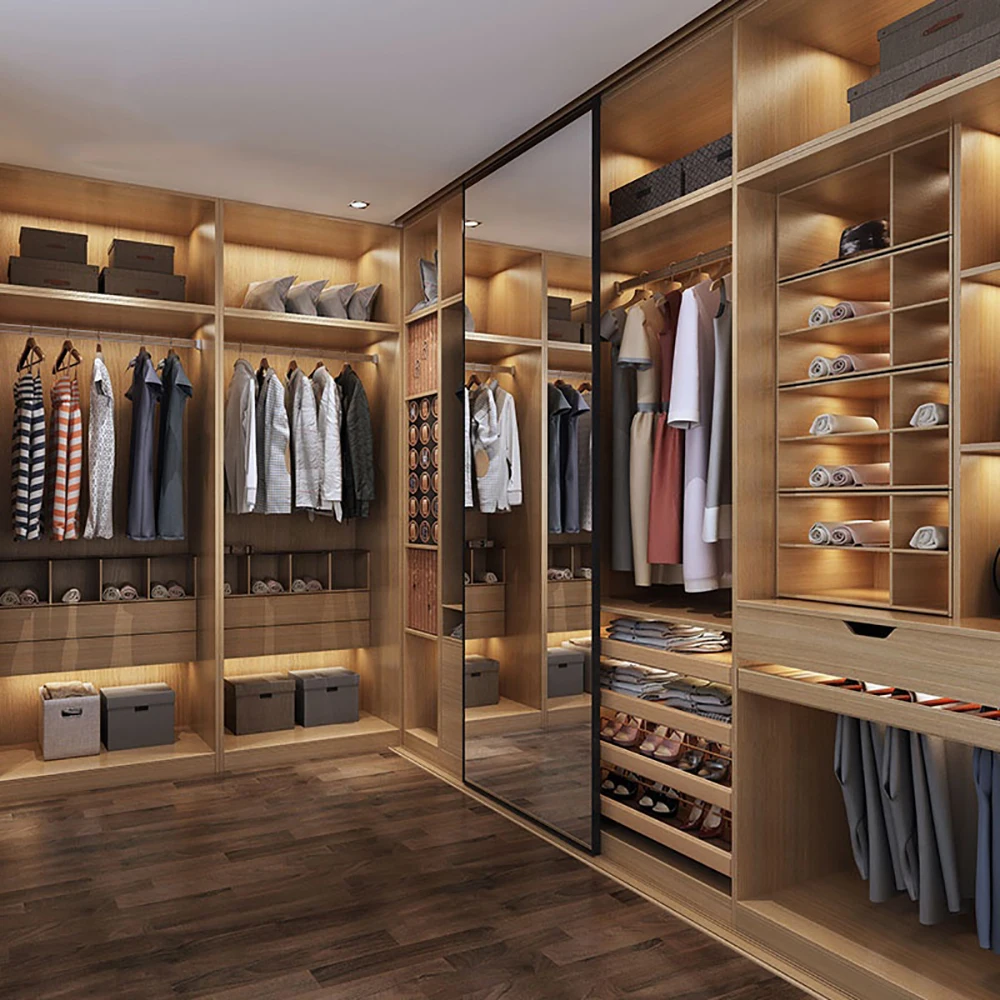 Modern-Customized-Bedroom-Furniture-Glass-Door-Walk-In-Closet-Wooden ...