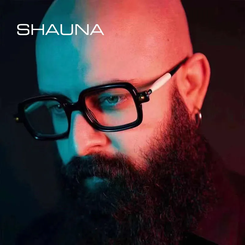 SHAUNA Unique Double Colors Temple Fashion Rectangle Sunglasses Anti ...