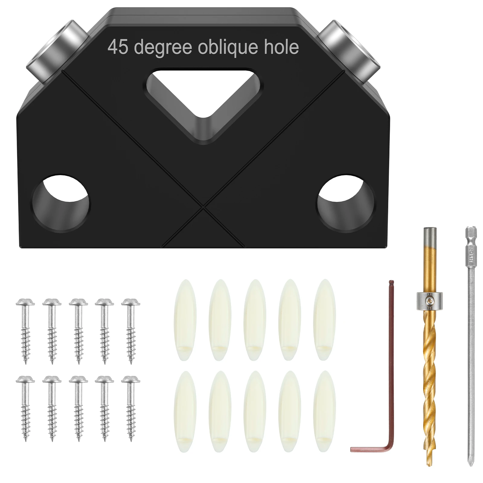 45-Angle-Drill-Guide-Jig-Aluminum-Alloy-Dowel-Jig-Kit-Pocket-Drilling ...