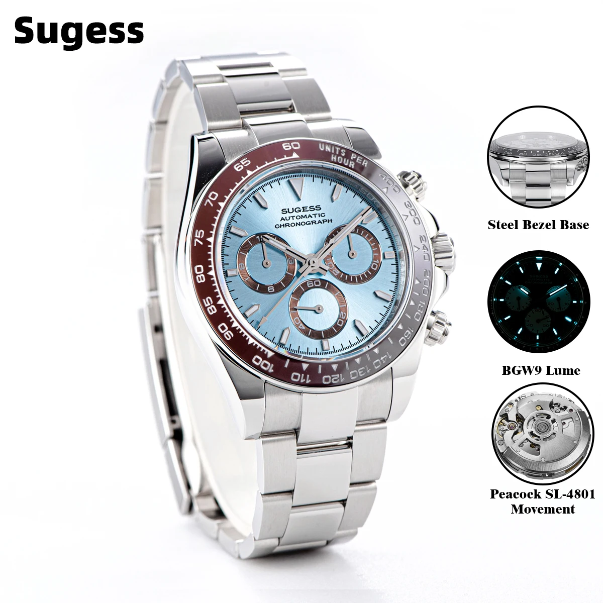 Sugess-Diving-Mens-Watch-Panda-Automatic-Mechanical-Chronograph ...