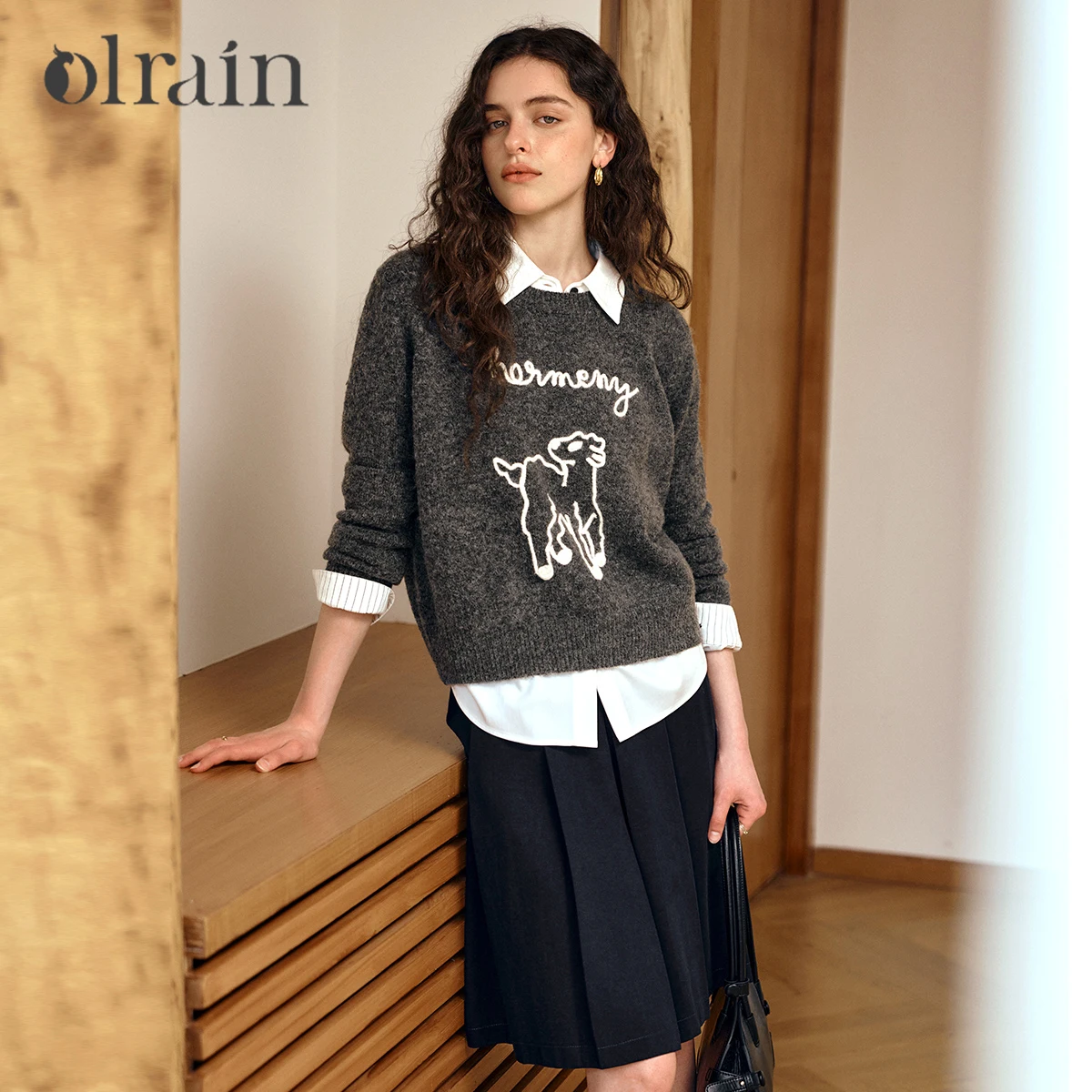 OLrain Women's Casual Sweaters 2026 Autumn New in Jacquard Pullover ...