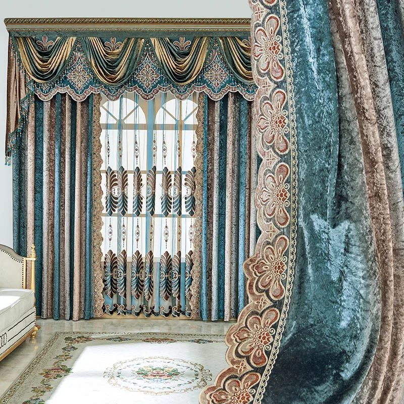 European-Curtains-for-Living-Dining-Room-Bedroom-Custom-Luxury-Gradient ...