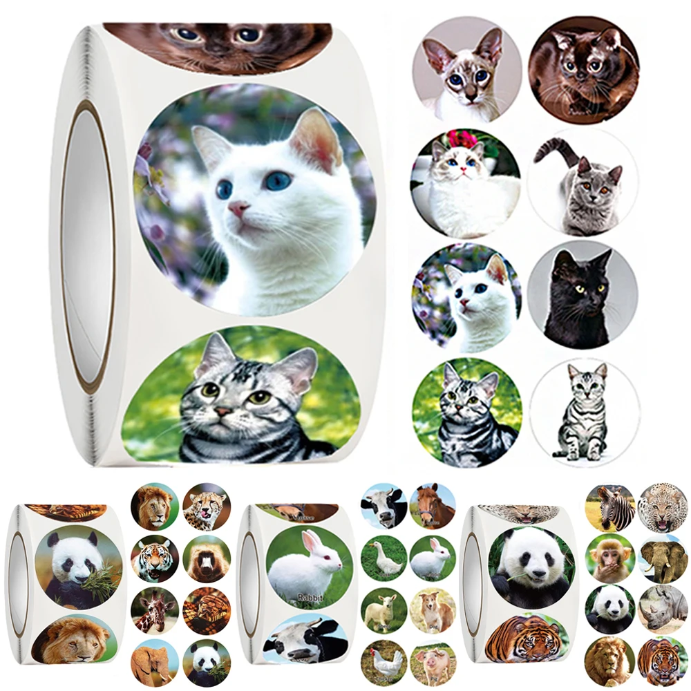 100-500pcs-Lovely-Cat-Stickers-Sealing-Labels-Reward-Sticker-for-School ...