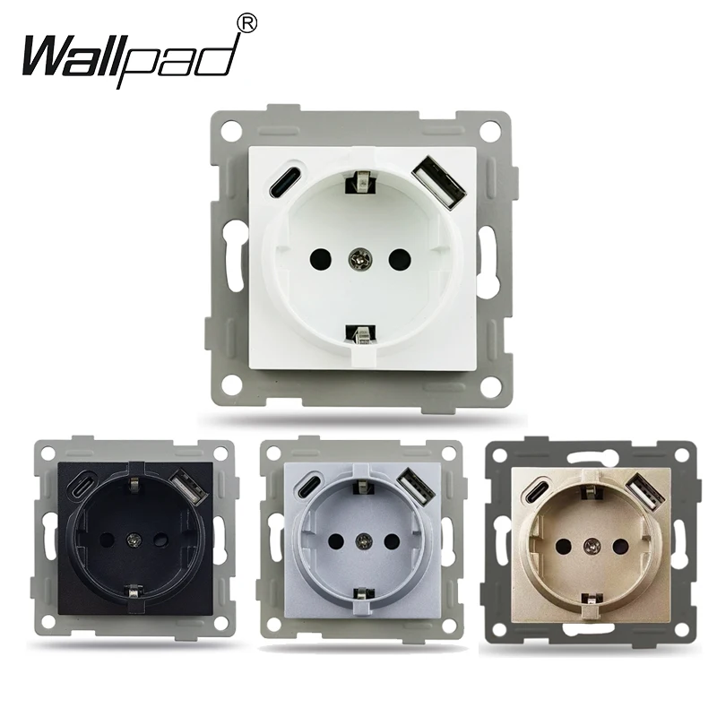 Type-C-DIY-White-220V-16A-EU-Standard-Schuko-Type-C-Power-Socket-with ...