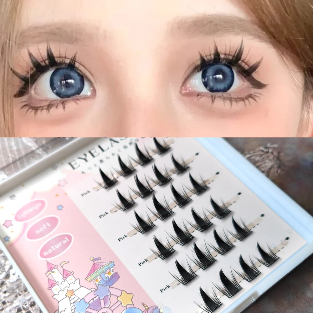 No-Glue-Need-Individual-False-Eyelashes-Self-Adhesive-Eyelash-Cluster ...